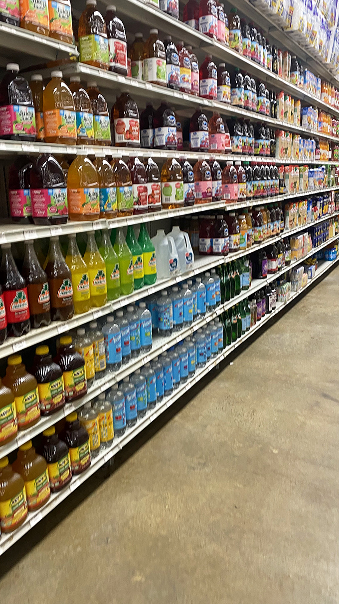 A rainbow of beverages that would make Willy Wonka jealous. Hydration has never looked so colorful or cost-effective.