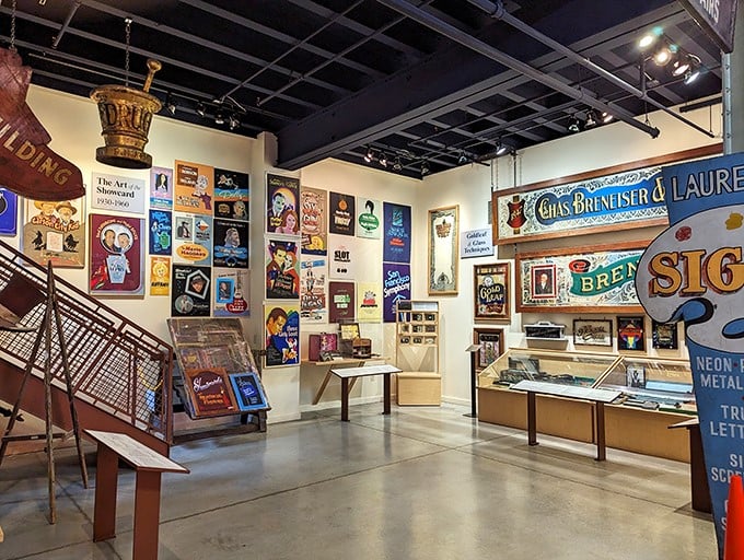 Before neon lit up the night, these hand-crafted beauties did the talking. The museum's pre-electric collection showcases the artistry behind early American advertising.