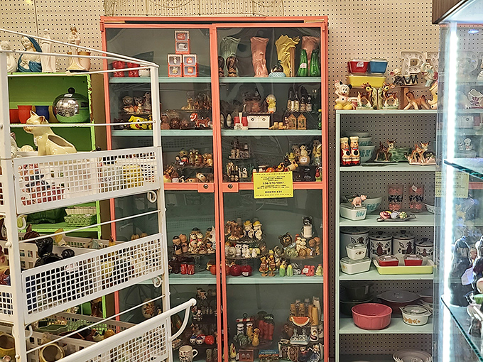 These tiny figurines tell giant stories. Each shelf holds dozens of characters frozen in time, waiting for someone to bring them home.