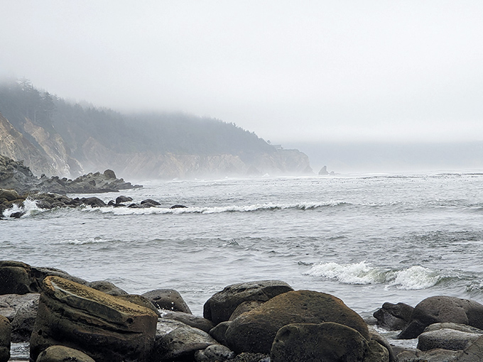 Morning fog transforms Cape Arago into a moody film noir set. Just add mysterious stranger and haunting saxophone solo.