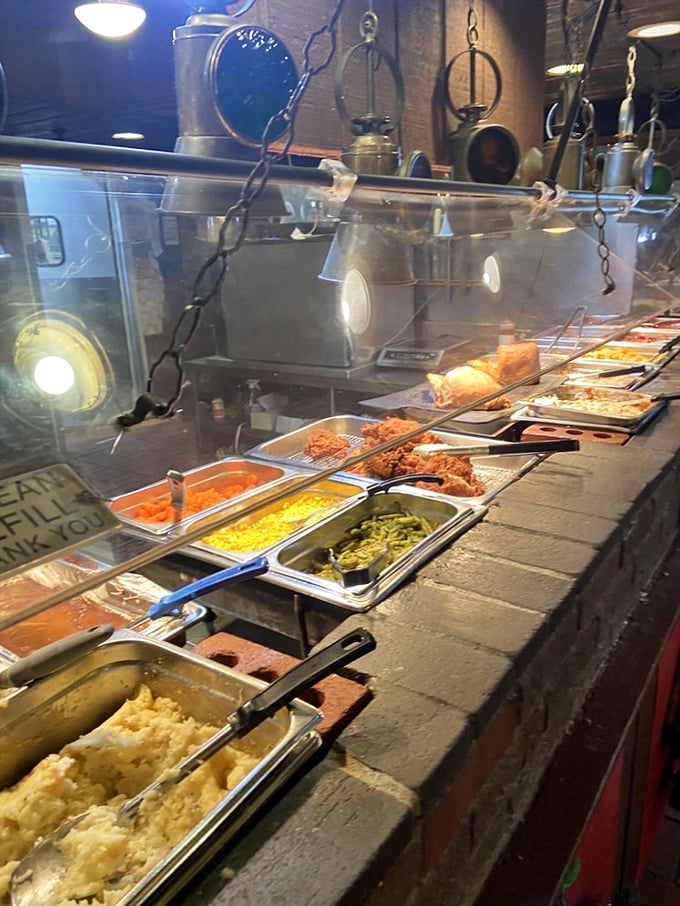 This isn't your average steam table setup &ndash; it's a carefully orchestrated symphony of Midwestern comfort.