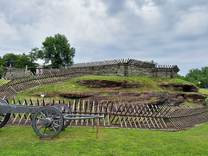 Fort Ligonier's wooden palisades transport visitors back to the 1700s, when George Washington walked these grounds and probably complained about the Pennsylvania winters too.