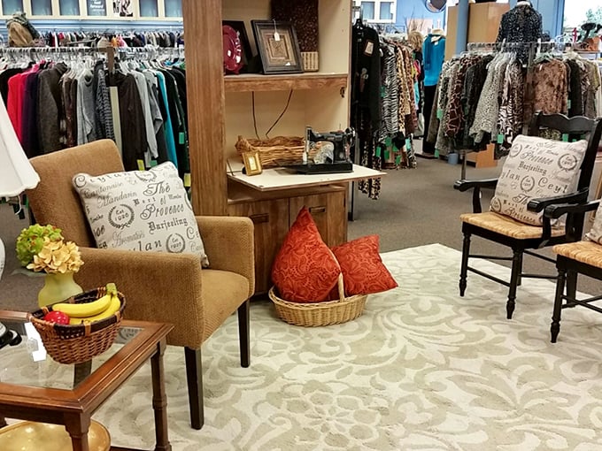 Not just furniture, but conversation pieces waiting to tell new stories. That tan armchair looks ready for your next Netflix marathon.