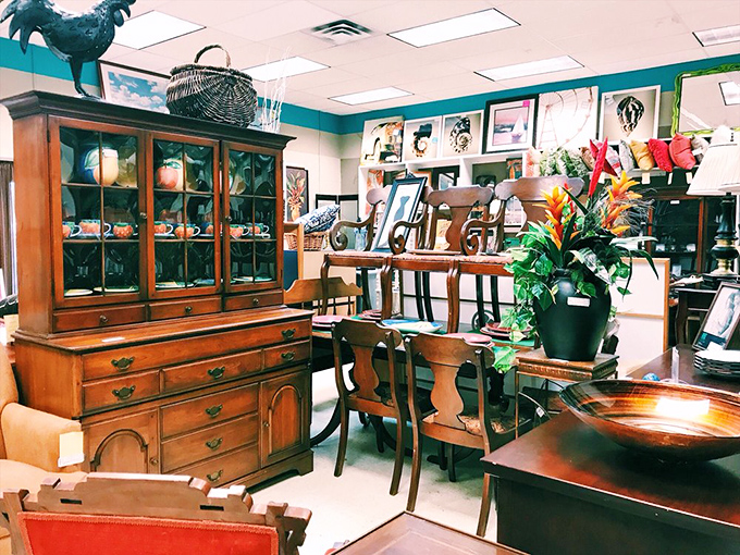 This wooden hutch has probably witnessed more family dinners than Thanksgiving at Grandma's house. Quality craftsmanship that tells stories through every drawer pull.
