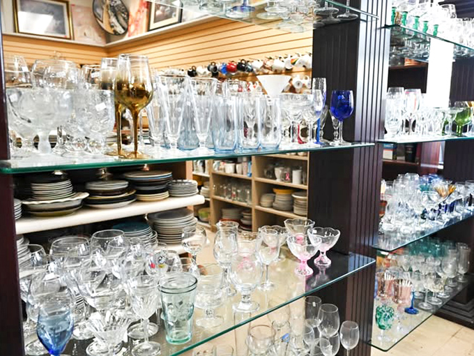 Crystal goblets catching light alongside everyday tumblers&mdash;a sparkling display that would make any dinner party host weak at the knees.