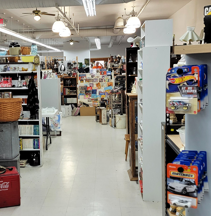 Treasures line every aisle in this collector's paradise. Like archaeological layers of American culture, each booth reveals new discoveries waiting to be unearthed.