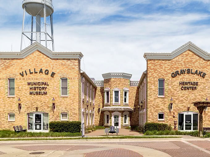 The Heritage Center stands proudly beneath its water tower sentinel, preserving Grayslake's stories without charging big-city museum admission prices.