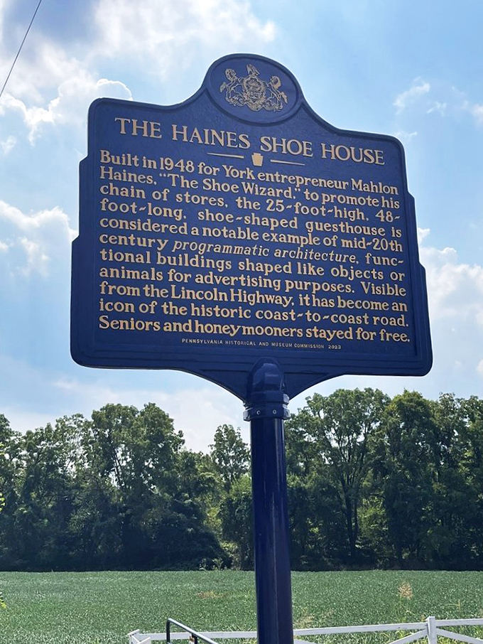 History stands tall here, documenting the shoe-shaped wonder that's been stopping traffic since Harry Truman was president.
