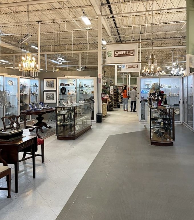 Step inside and the hunt begins &ndash; gleaming display cases and elegant chandeliers create an atmosphere that's part museum, part treasure chest.