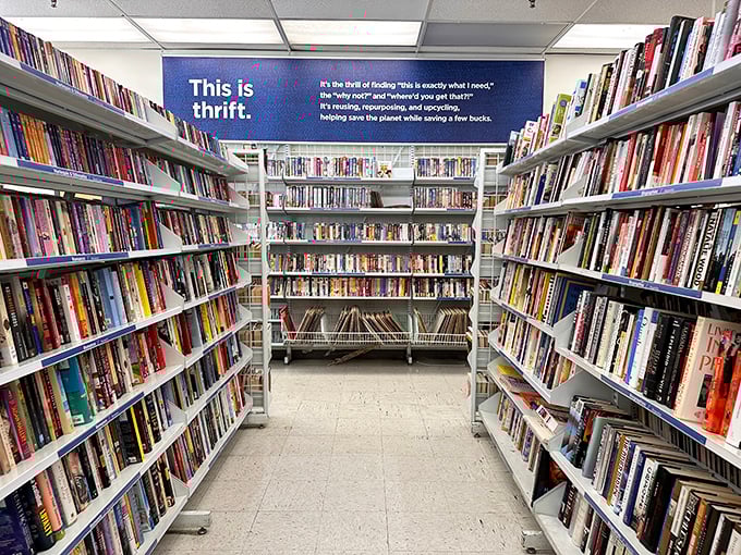 "This is thrift" indeed. The book section alone could keep a bibliophile happily lost for hours among forgotten bestsellers.