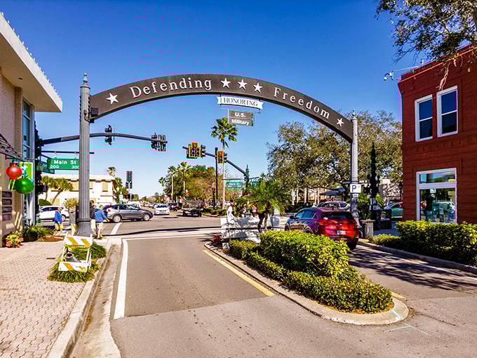 Main Street Dunedin isn't just a thoroughfare&mdash;it's the community's living room, where locals and visitors mingle under the watchful stars of the Freedom arch.