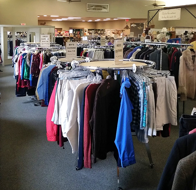 Circular racks spinning with possibilities &ndash; where one person's "not quite right" becomes another's "absolutely perfect."