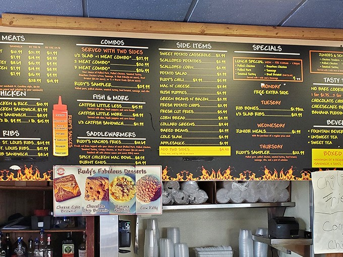 A menu board that doesn't mince words&mdash;just meat. When your options look this good, you don't need fancy fonts or flowery descriptions.