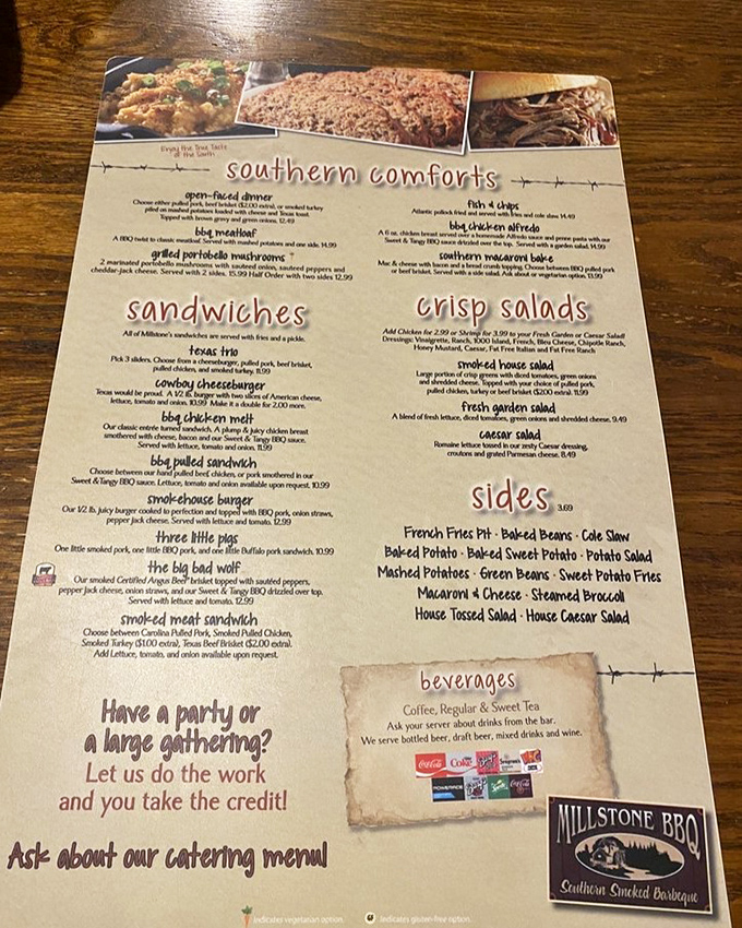 This menu isn't just a list&mdash;it's a roadmap to happiness. "Southern Comforts" indeed! 