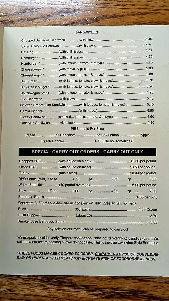 This menu isn't just a list of food&mdash;it's a manifesto. "Nine hours over hickory and oak coals" isn't a cooking method, it's a philosophy.