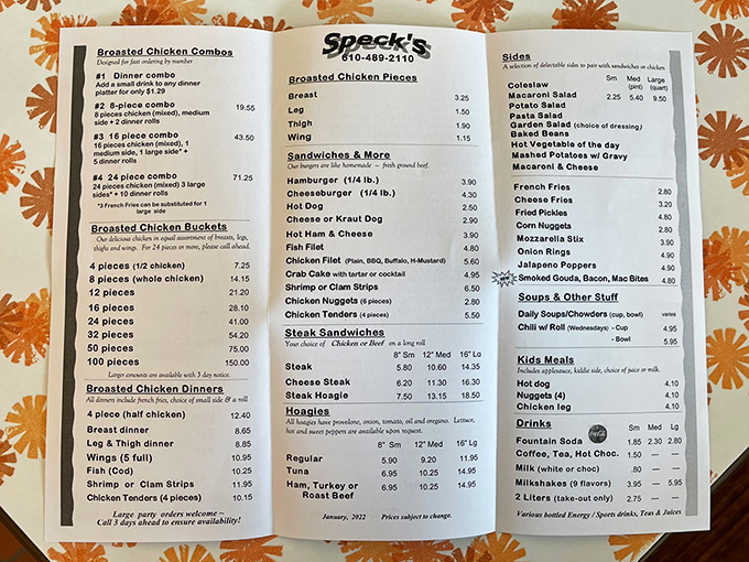 A menu that doesn't need fancy fonts or flowery descriptions&mdash;just the straightforward promise of broasted chicken that keeps Pennsylvanians coming back for generations.
