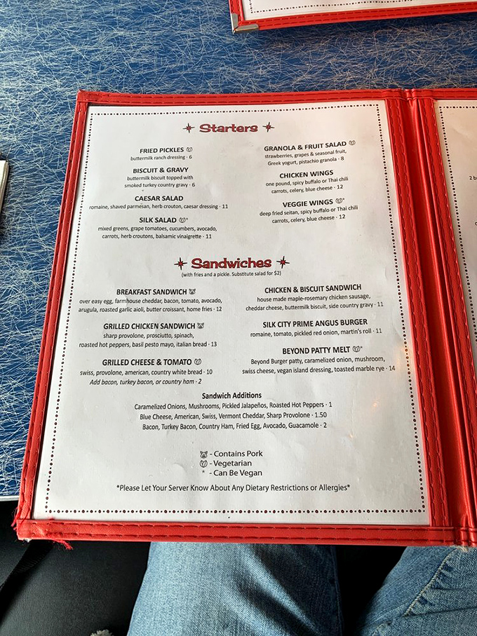 A menu that reads like a love letter to comfort food, with each description promising a different kind of happiness.