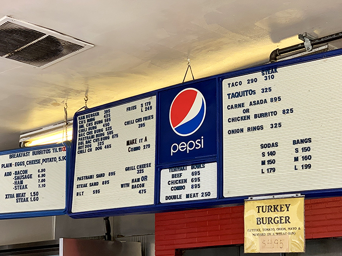 This menu board tells a story of simplicity and dedication. No avocado toast or acai bowls here&mdash;just honest food that's kept locals coming back for decades.
