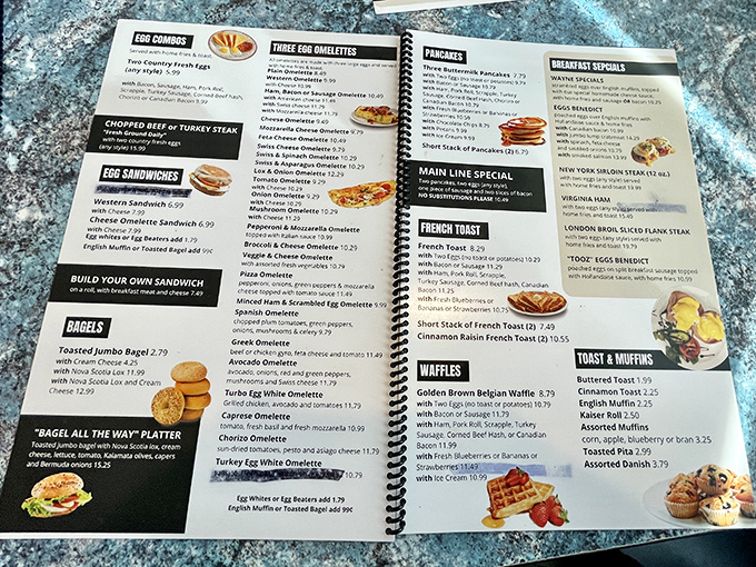Behold the sacred text&mdash;a menu where breakfast dreams are categorized, illustrated, and waiting to leap from laminated page to eager plate.