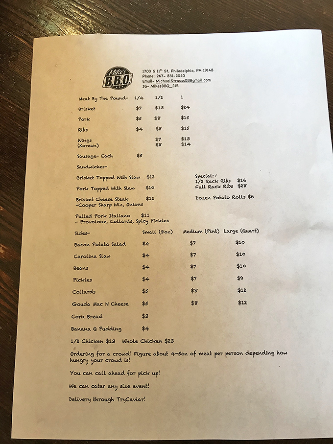 This unassuming menu holds the roadmap to flavor country. Simple, straightforward options that let the smoked meats and that legendary mac and cheese shine.