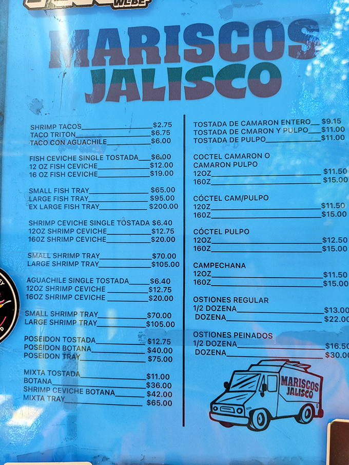 Decision paralysis has never been so delicious. The menu board showcases a seafood lover's paradise of options from tacos to towering tostadas.