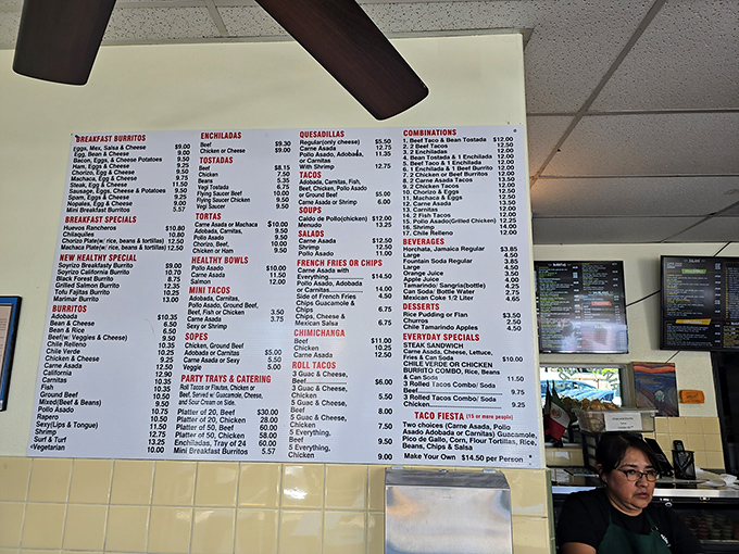 The wall of possibilities. This menu board is San Diego's version of the Rosetta Stone&mdash;ancient wisdom translated into breakfast burrito perfection.