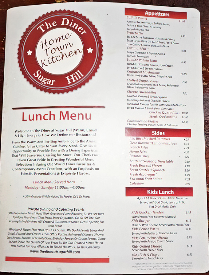 "Home Town Kitchen" isn't just a slogan—it's a promise. This menu reads like a love letter to comfort food classics.