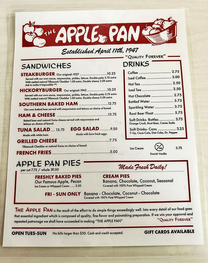 This menu is shorter than a Hollywood elevator pitch, but infinitely more satisfying. When you've perfected a handful of items, why complicate things?