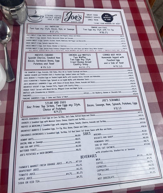 This menu isn't just a list of food&mdash;it's a roadmap to happiness. The "Start Your Morning Off Right" tagline isn't kidding around.