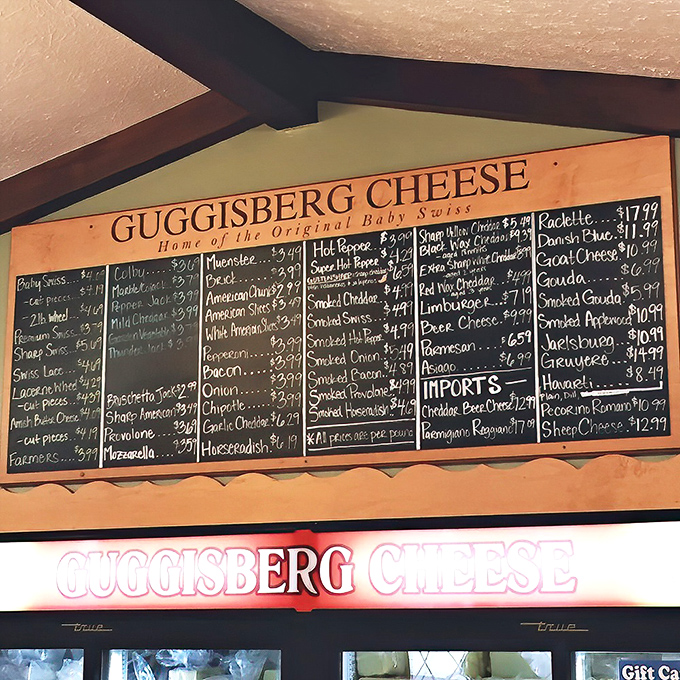 This menu board isn't just a list&mdash;it's a roadmap to flavor country. Baby Swiss may be the headliner, but don't sleep on those supporting acts.