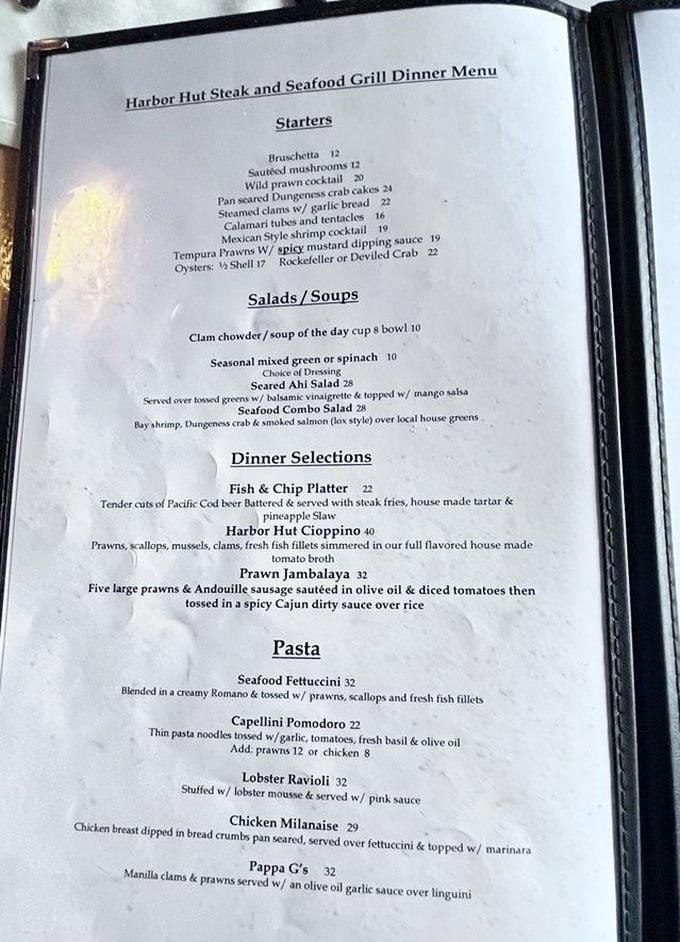 This menu isn't just a list of dishes&mdash;it's a maritime treasure map where X marks the spot for seafood nirvana.