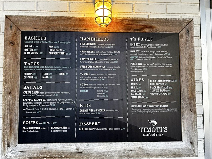Life's big decisions happen at this menu board. Will it be the legendary lobster roll or the fresh catch sandwich? Either way, your taste buds win.
