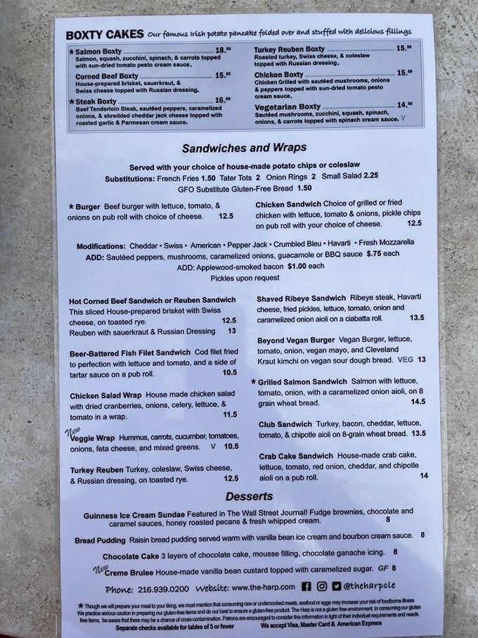 The menu reads like a love letter to comfort food. Those boxty options alone are worth crossing county lines for.