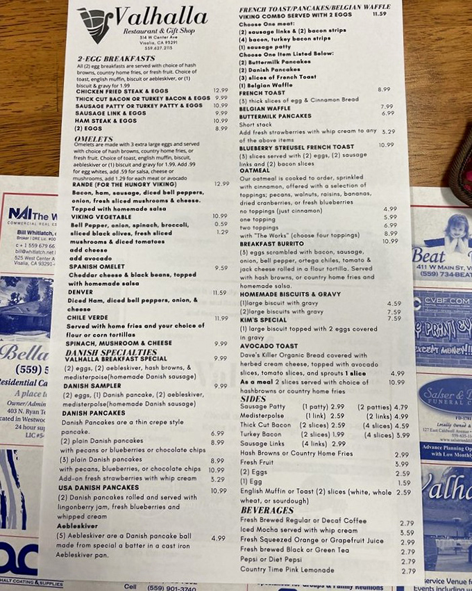 This menu isn't just a list of food&mdash;it's a roadmap to happiness with Danish pancakes as your final destination.