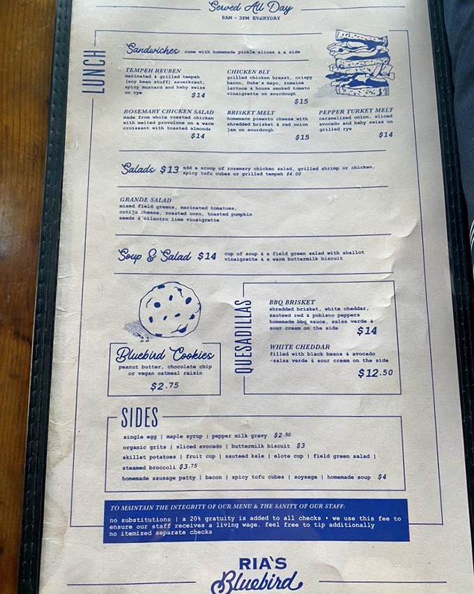 The menu reads like a love letter to comfort food, with that legendary brisket making multiple star appearances.