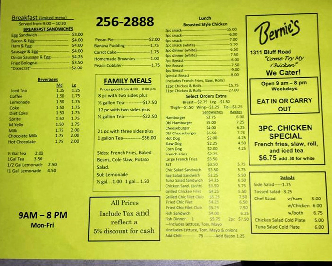 This menu isn't just a list&mdash;it's a roadmap to happiness. The 5% cash discount is a charming throwback to simpler times.