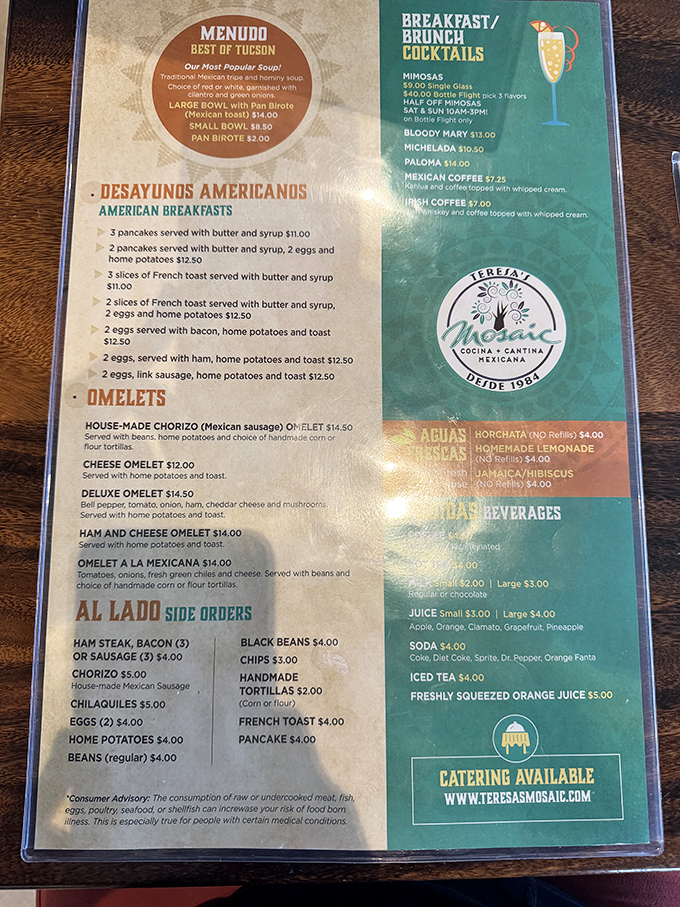 When a menu becomes a roadmap to happiness, featuring classics done right with that special Tucson twist.