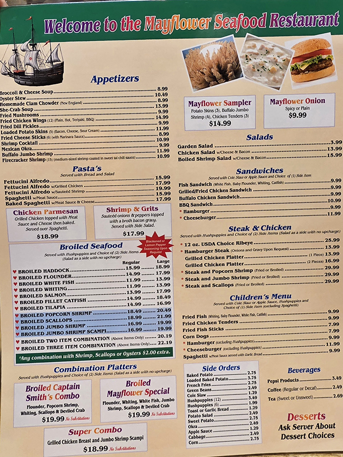 The menu reads like a love letter to seafood enthusiasts&mdash;just try not to drool on it while making your impossible decision.