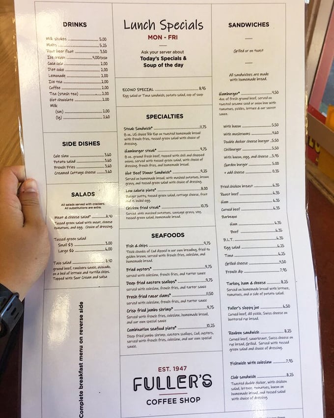 A menu that hasn't surrendered to food trends. Fuller's offerings read like comfort food poetry&mdash;simple, honest, and deeply satisfying.