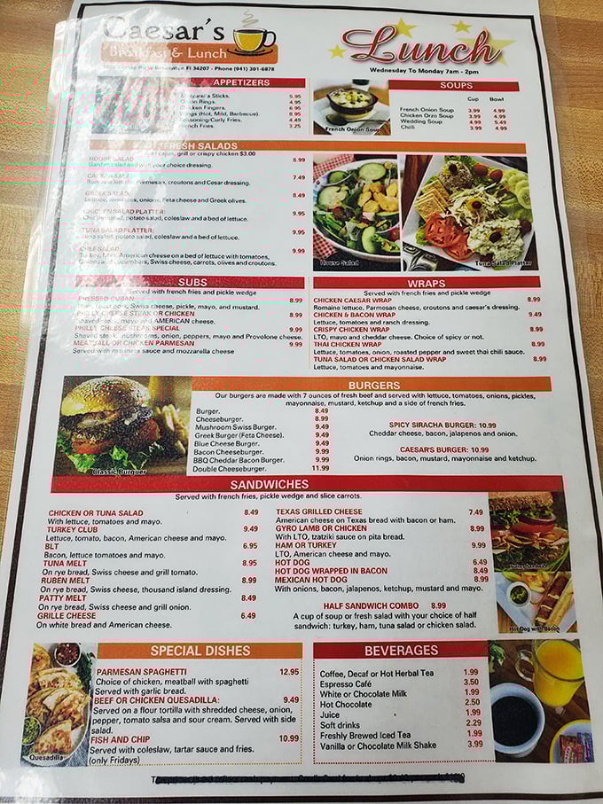 A menu that reads like a love letter to breakfast classics, with lunch options that'll make you consider a mid-day return trip.