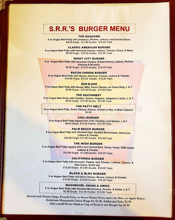 The burger menu reads like a cross-country road trip, with options from Windy City to California. Decision paralysis has never been so delicious.