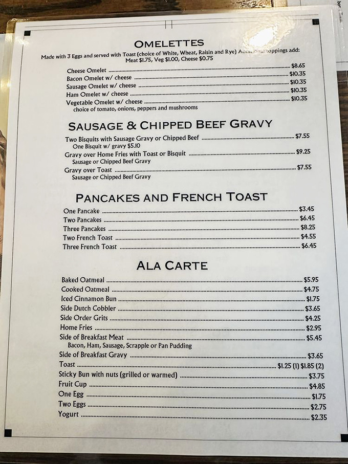 Behold the breakfast menu that reads like a love letter to Pennsylvania's finest morning traditions.