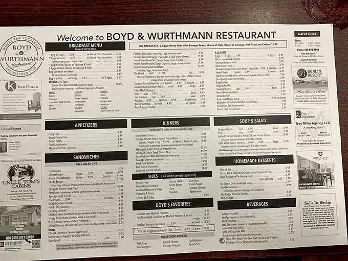 This menu isn't trying to impress food critics; it's trying to feed hungry people who appreciate when "homemade" isn't just marketing speak.