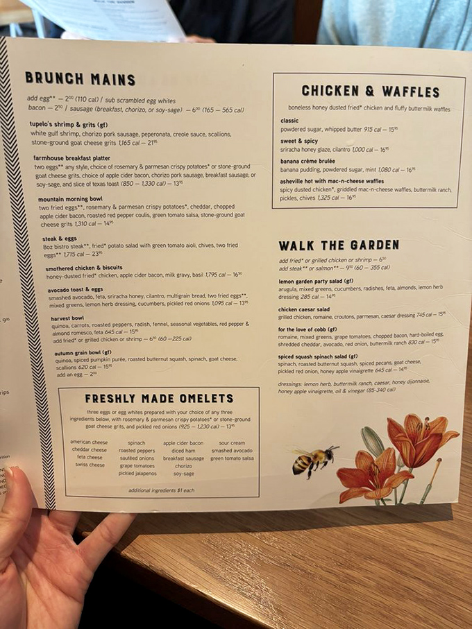 This menu isn't just a list of dishes&mdash;it's a roadmap to Southern bliss. The chicken and waffles section alone deserves its own zip code.