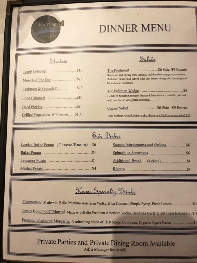 A menu that reads like poetry to carnivores. Notice how they resist the urge to call anything "world-famous" &ndash; they let the food do the talking.