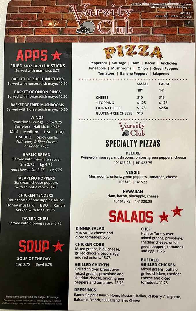 A menu that doesn't need fancy fonts or pretentious descriptions&mdash;just honest food that's been keeping Columbus satisfied for generations.
