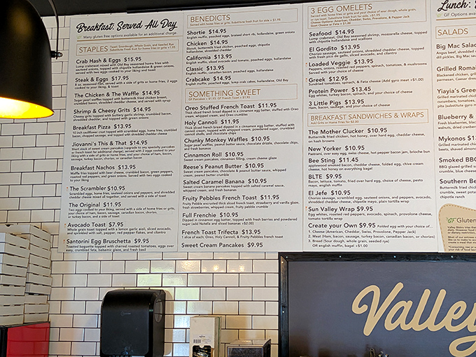 The menu reads like a love letter to breakfast enthusiasts&mdash;each item promising a different path to morning bliss.