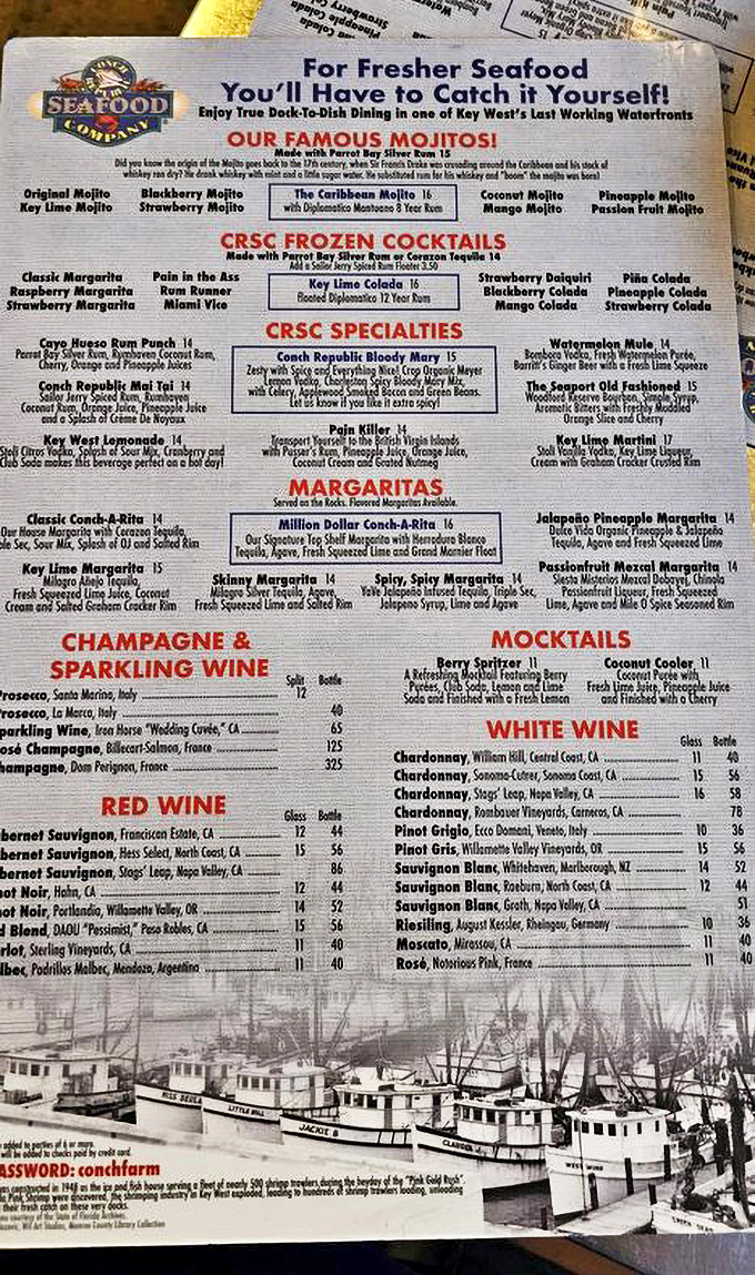 A menu that doubles as a history lesson. Who knew mojitos were originally medicinal? I'll take that prescription, please!