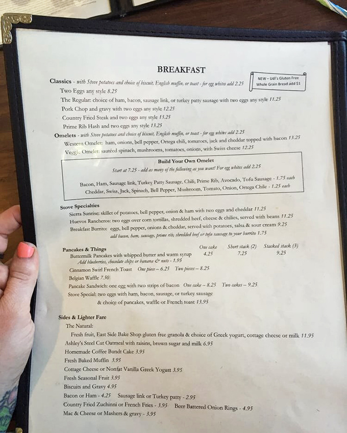 A menu that reads like poetry to hungry mountain adventurers. The hardest part of your day might be deciding what to order.