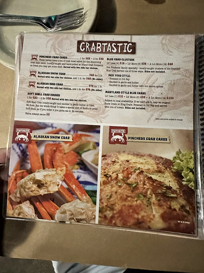 The "CRABTASTIC" menu section isn't just cute wordplay&mdash;it's a promise delivered with every sweet, succulent crab dish they serve.